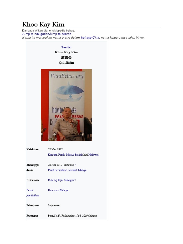 Latar Belakang Khoo Kay Kim | PDF