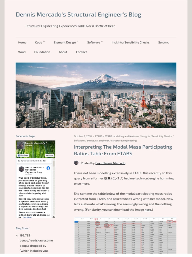 Interpreting The Modal Mass Participating Ratios Table From Etabs ...