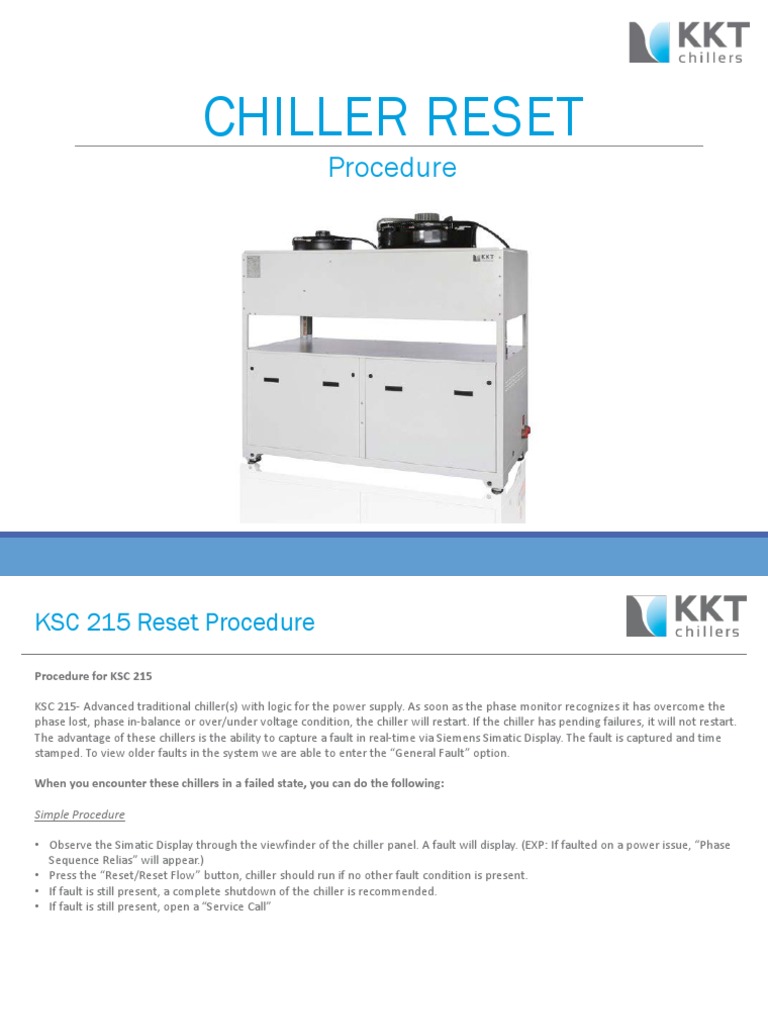 KKT Chillers Reset Procedure 091015 | PDF | Equipment | Computer ...