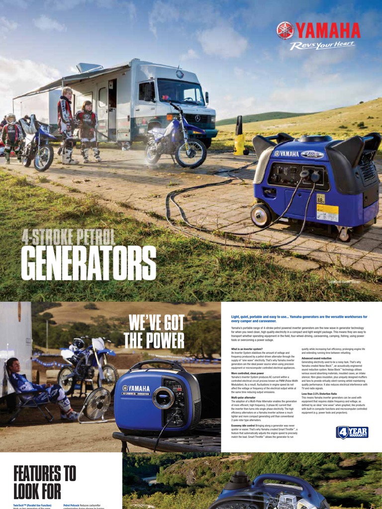 4-Stroke Petrol: Generators | PDF | Power Inverter | Electric Generator