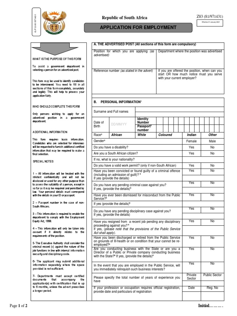 Guide to Completing the Z83 Form | PDF | Criminal Record | Government