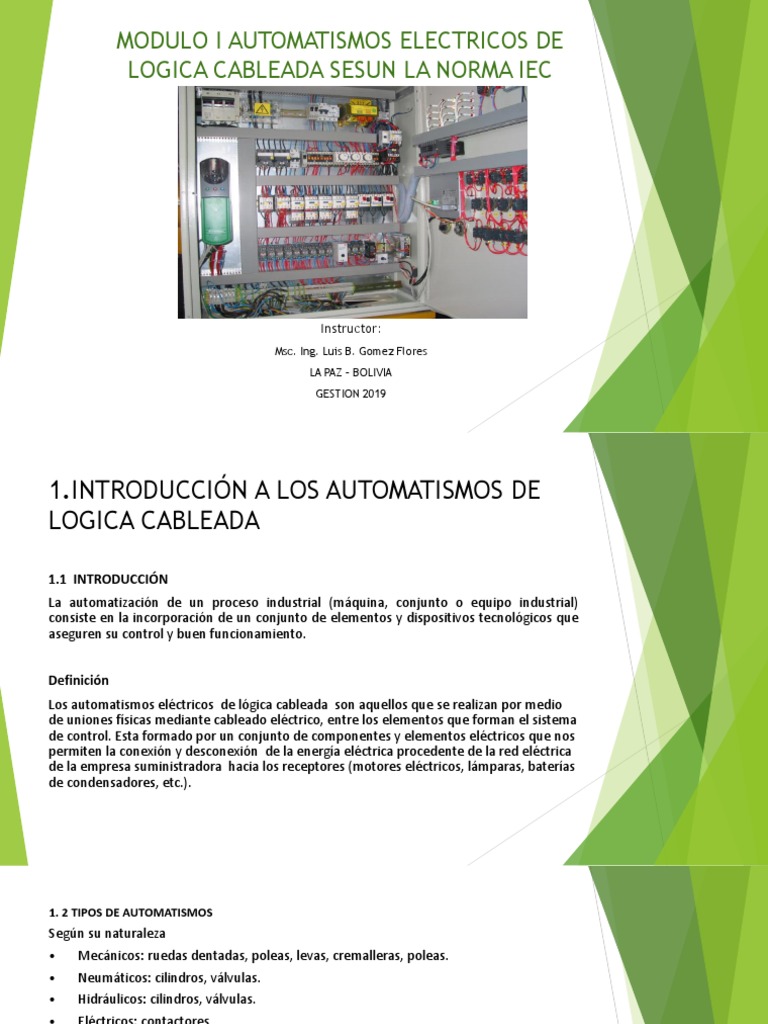 Modulo I Automatismos Electricos de Logica Cableada Segun | PDF | Relé ...