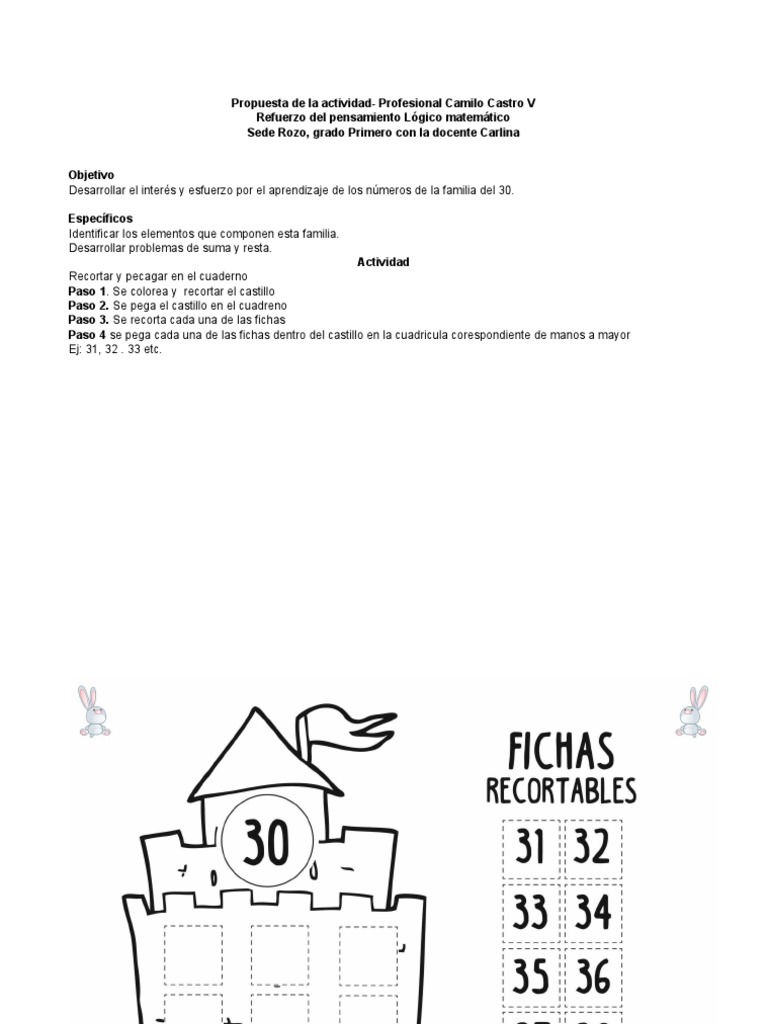 Actividad de La Familia Del Número 30 | PDF