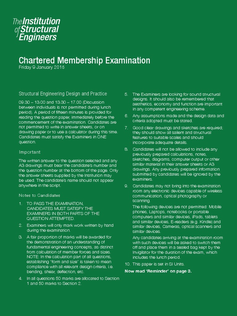 IstructE Question Selection 2015-2020 | PDF | Laptop | Image Scanner