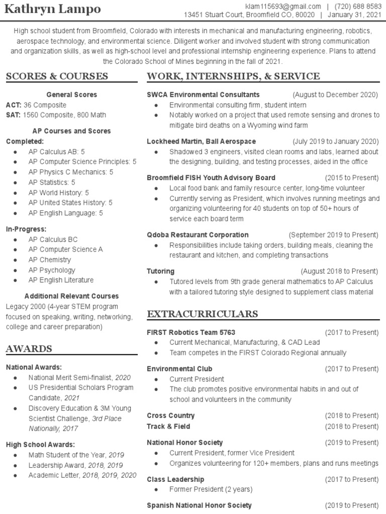 Sme Scholarship Resume | PDF | Advanced Placement | Engineering