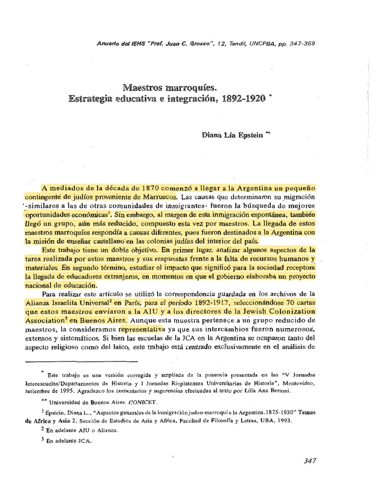 Maestros marroquíes en Argentina (1892-1920) | PDF | Judios | Marruecos