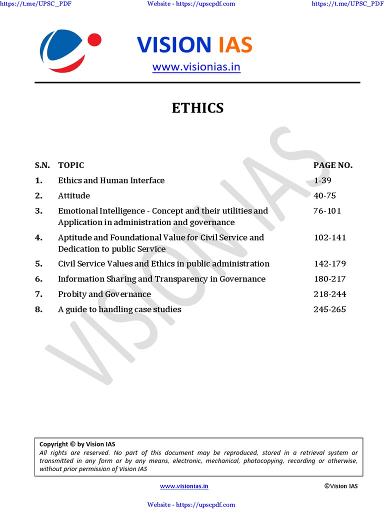 Vision Ias Gs4-Ethics 2020 | PDF | Value (Ethics) | Morality