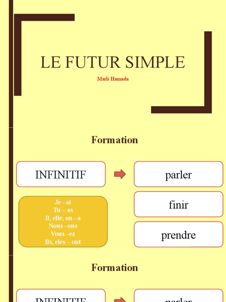 Conjugaison du futur simple en français | PDF