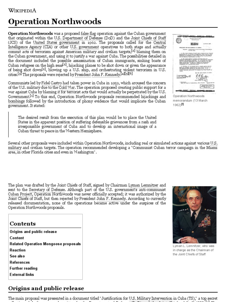 Operation Northwoods - Wikipedia | PDF | National Security | Military