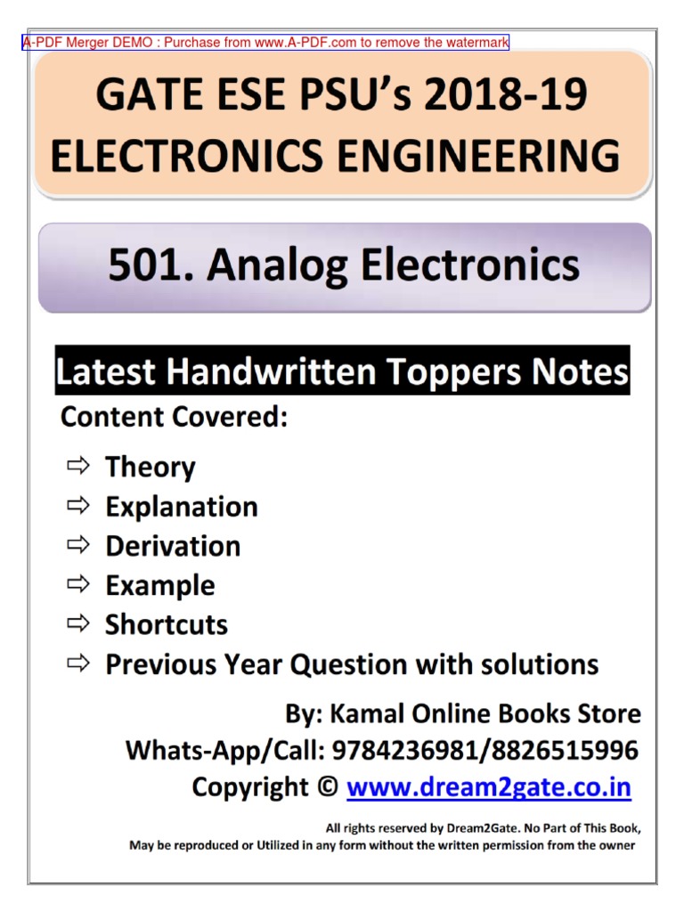 501.analog Electronics Madeeasy Notes-2018 | PDF