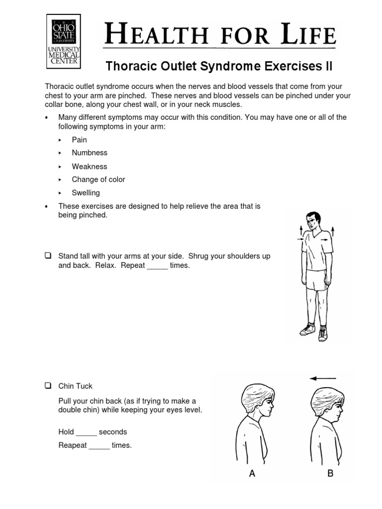 Thoracic Outlet Syndrome Exercises II | PDF | Thorax | Arm