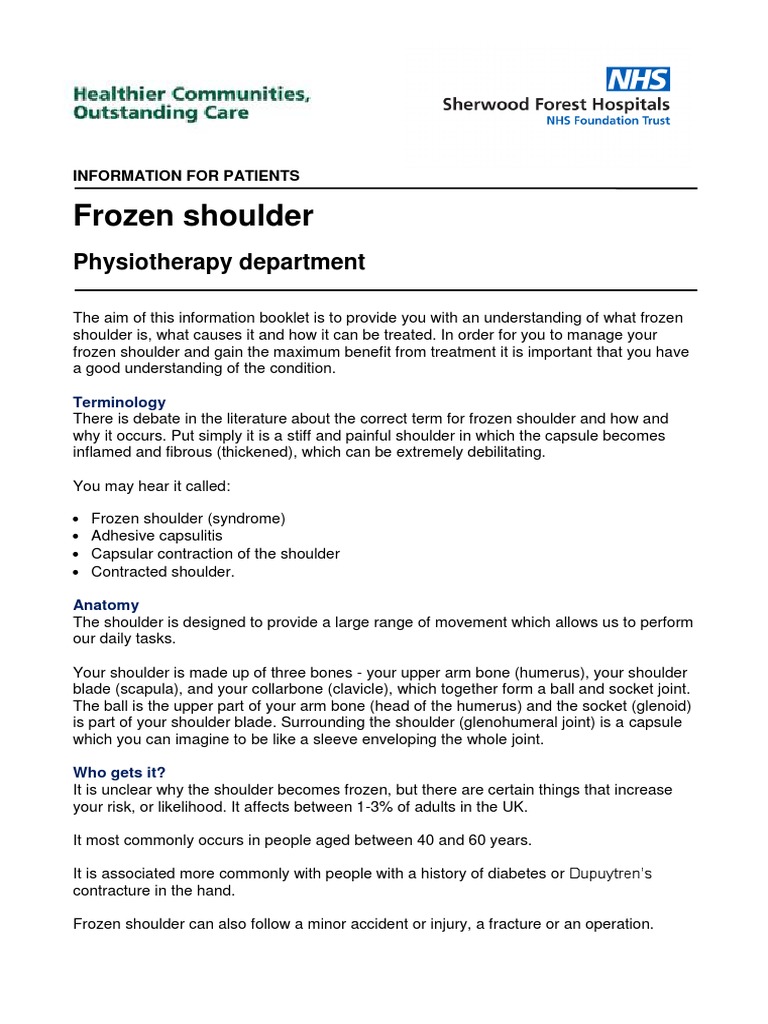 Pil202002 04 FSH Frozen Shoulder | PDF | Shoulder | Physical Therapy