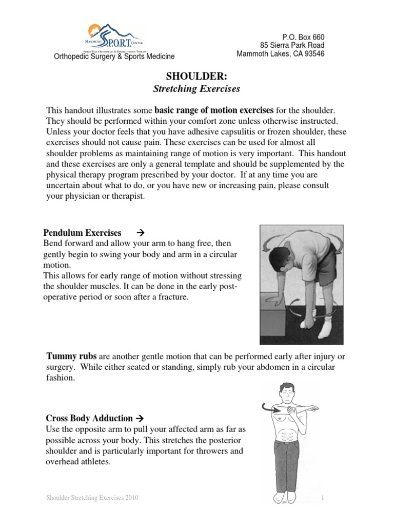 Stretching Exercises: Shoulder | PDF | Anatomical Terms Of Motion | Elbow
