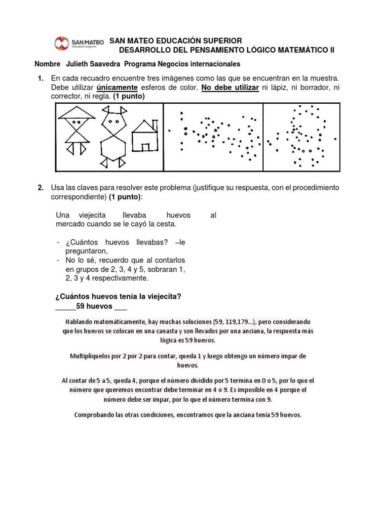 Taller de Pensamiento Lógico Matemático | PDF | Enseñanza de matemática