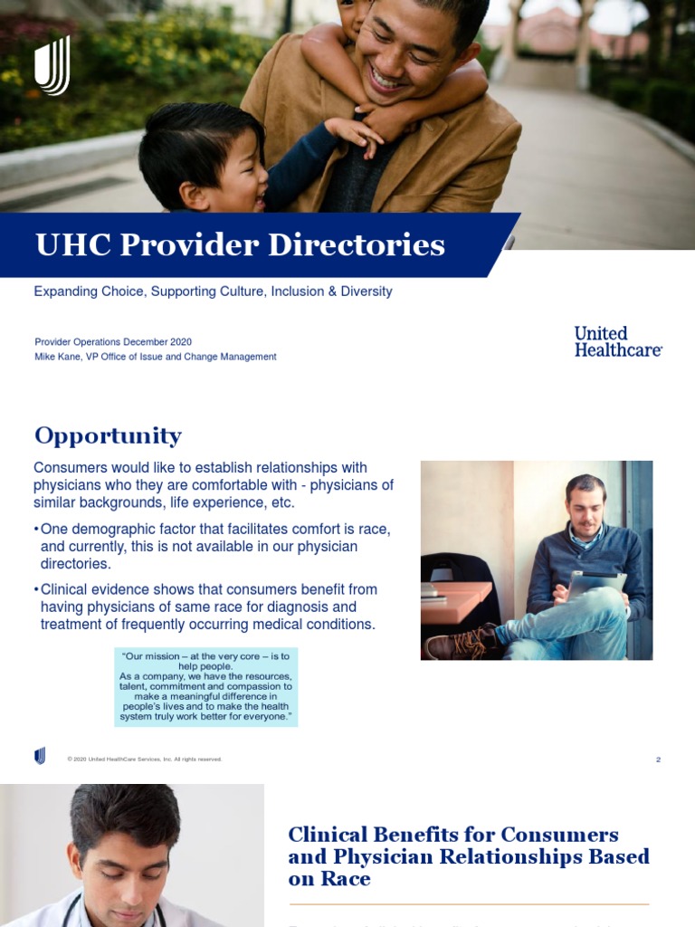 EXTERNAL - UHC Provider Directories - Choice and Diversity | PDF | Race ...