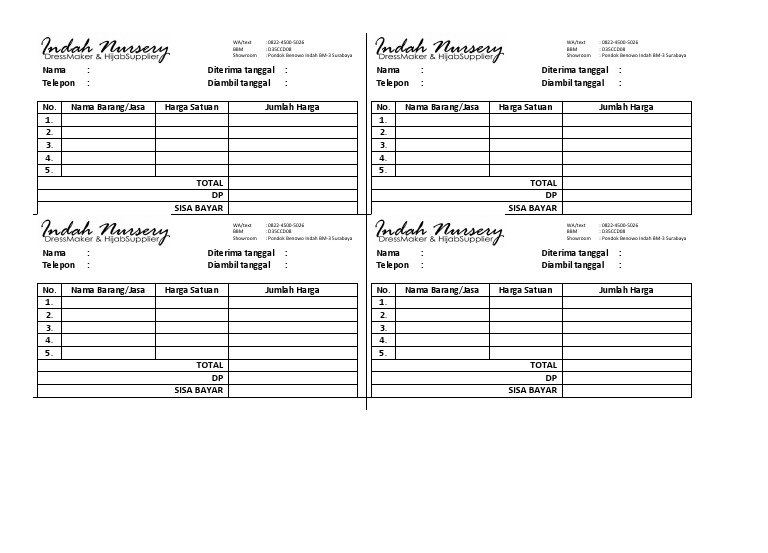 Form Nota Blank | PDF