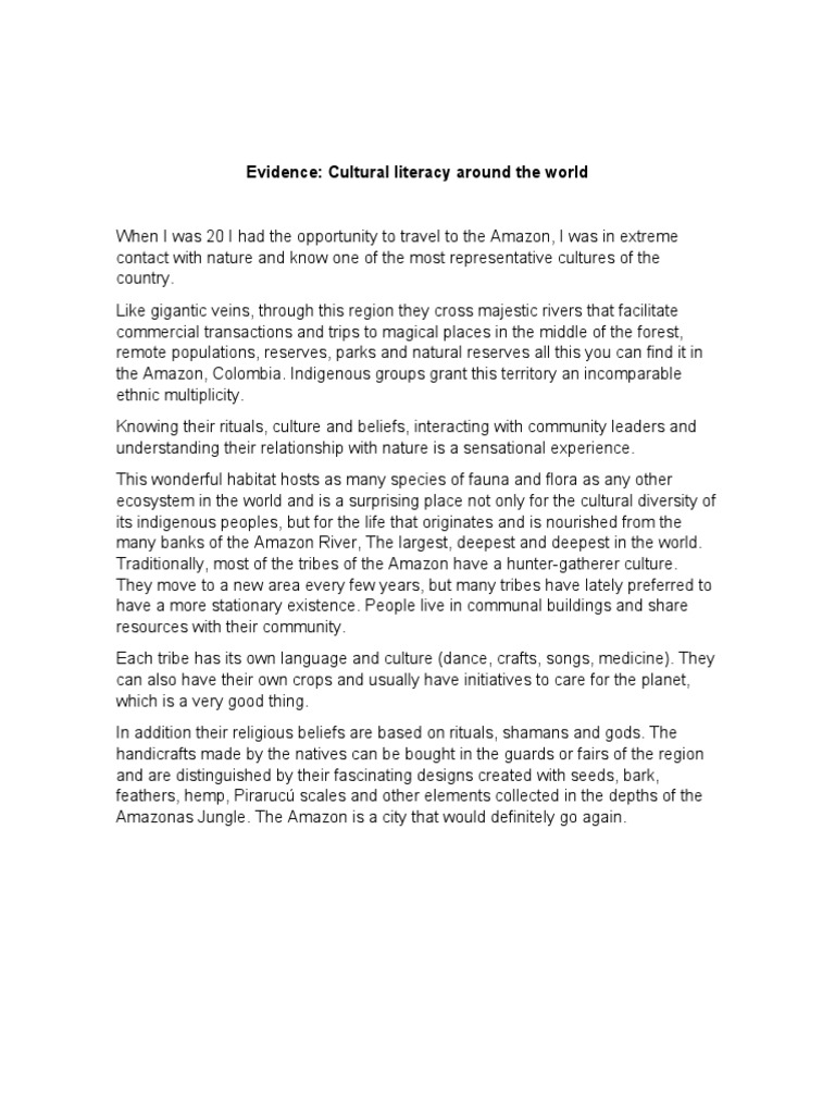 Amazon Cultural Literacy and Diversity | PDF | Social Science
