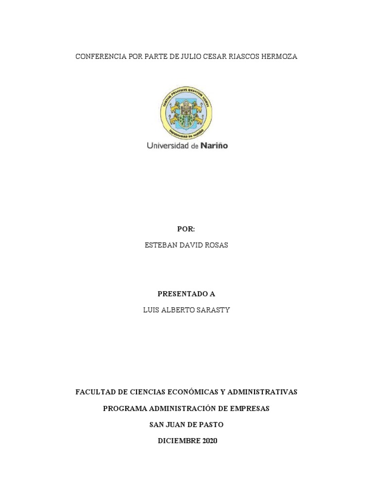Conferencia Julio Cesar Riascos | PDF | Crecimiento personal y profesional