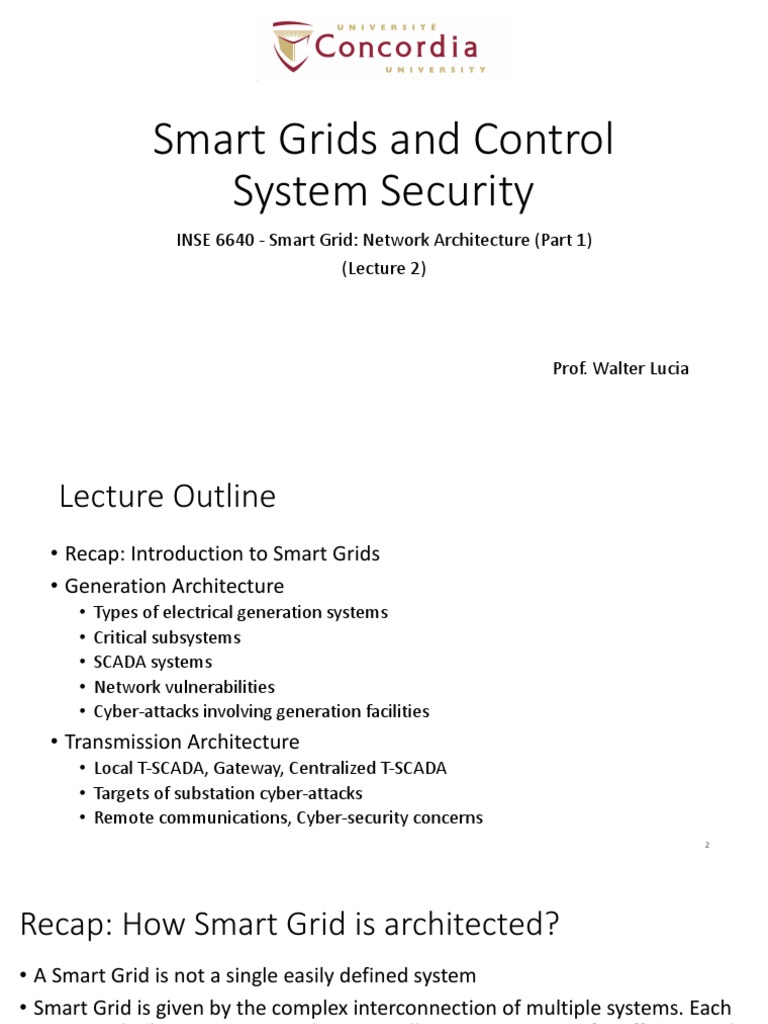 Lecture 2 - Smart Grid Network Architecture-Part 1 | PDF | Programmable ...