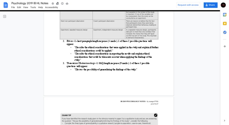 Psychology 2019 IB HL Notes | PDF