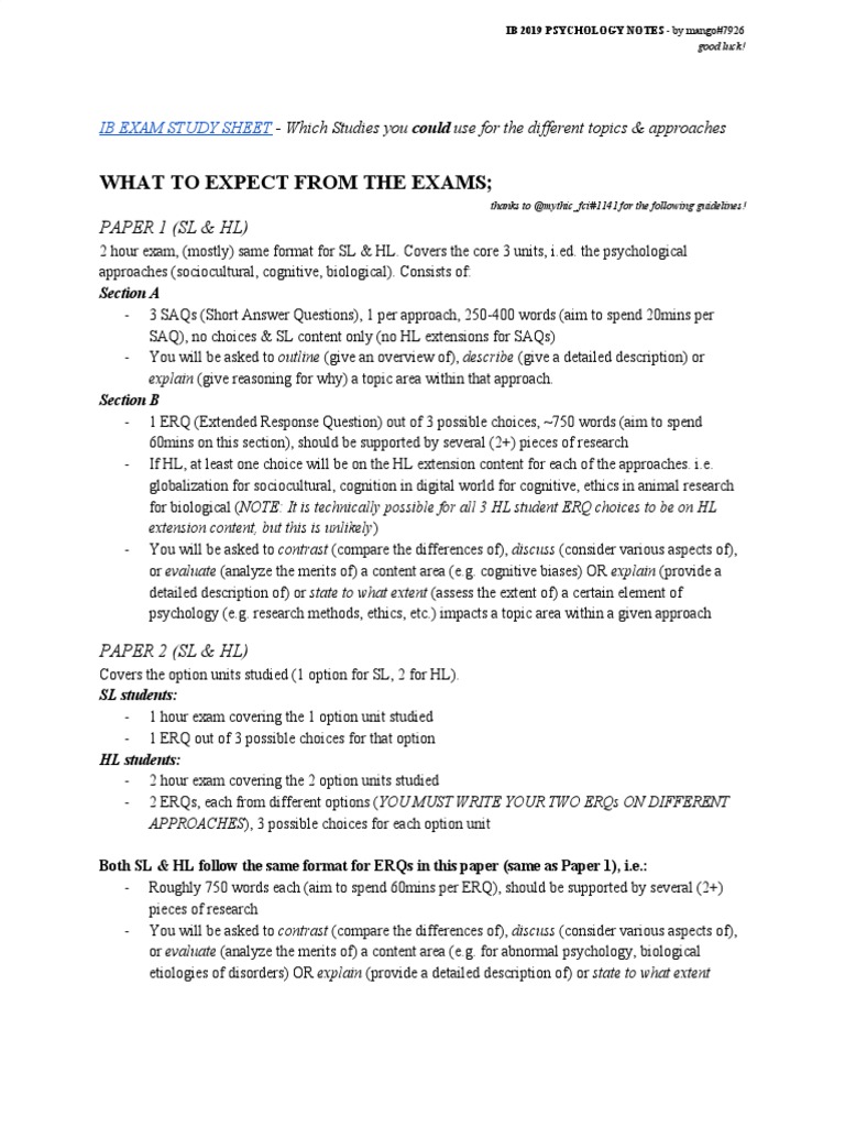 Psychology 2019 IB HL Notes | PDF | Conformity | Stereotypes