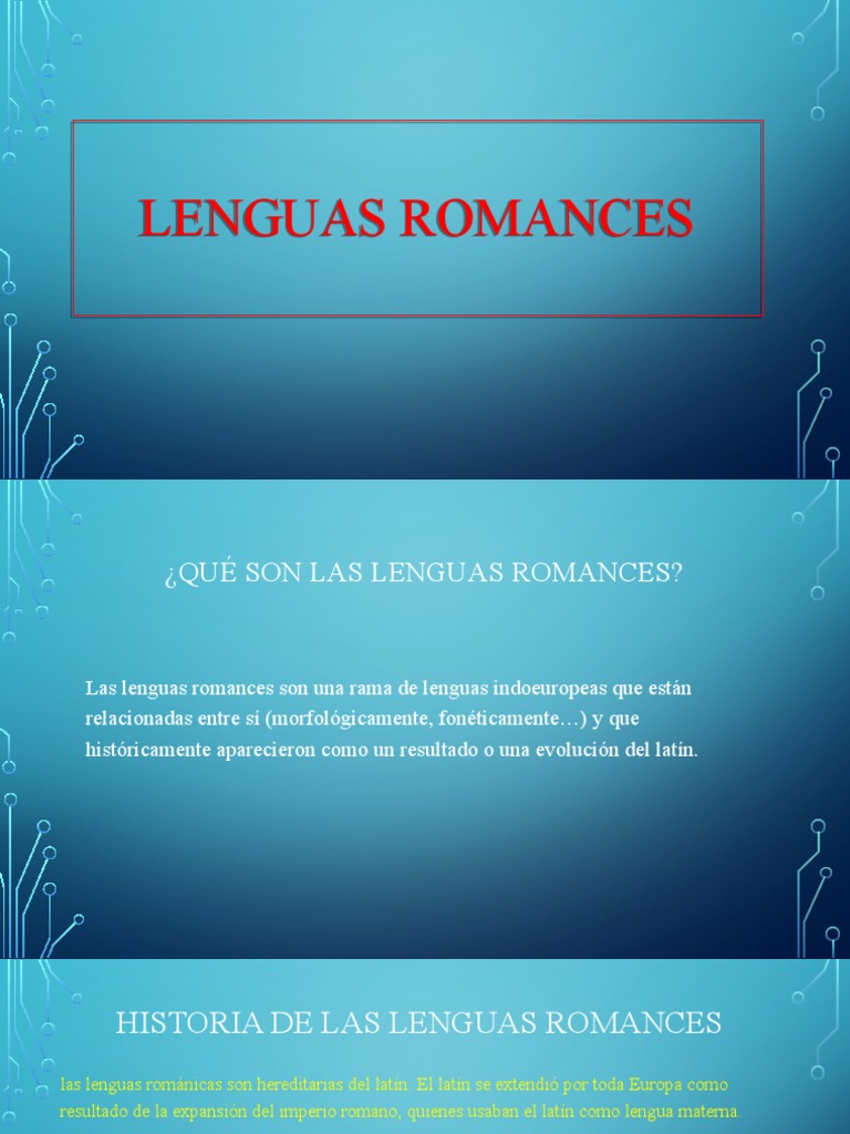 Lenguas Romances | PDF | latín | Verbo