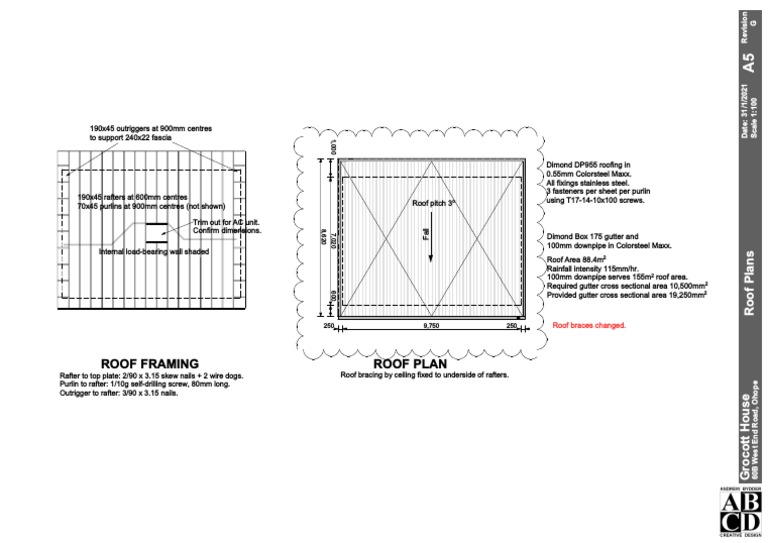 Roof Framing Roof Plan | PDF | Roof | Building Technology