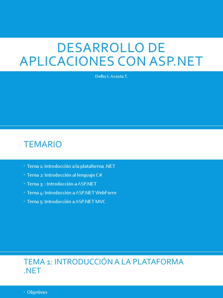 Introducción a La Plataforma .NET | PDF | .NET Framework | Desarrollo ...