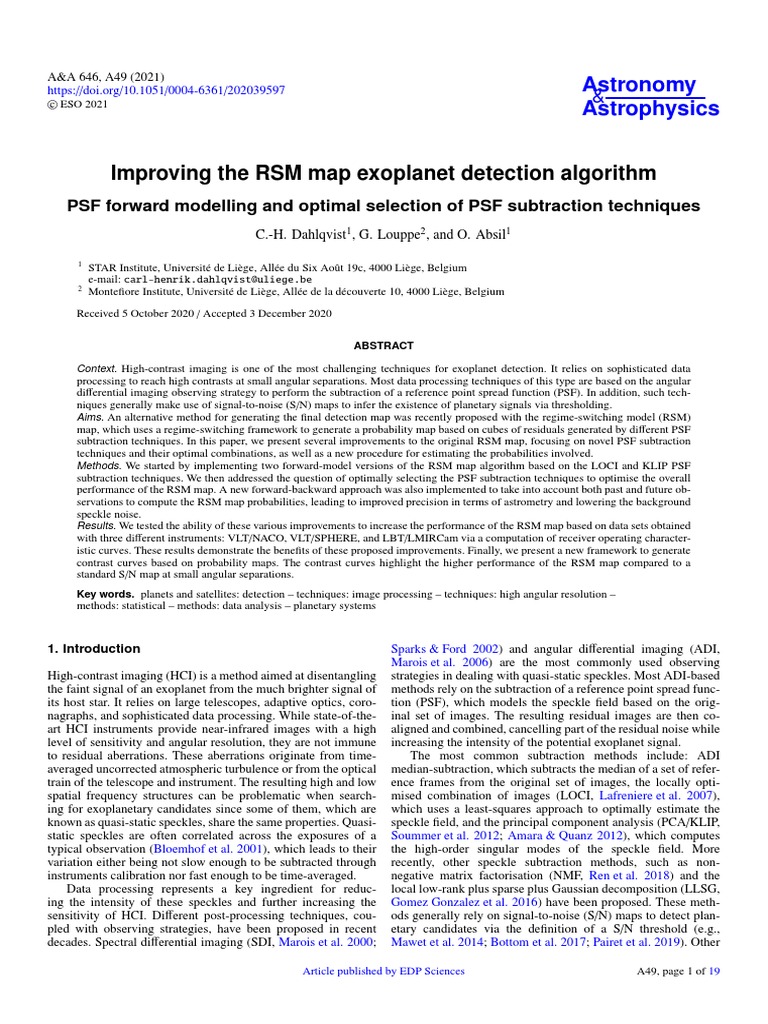 Improving The Rsm Map Exoplanet Detection Algorithm Psf Forward Modelling And Optimal Selection
