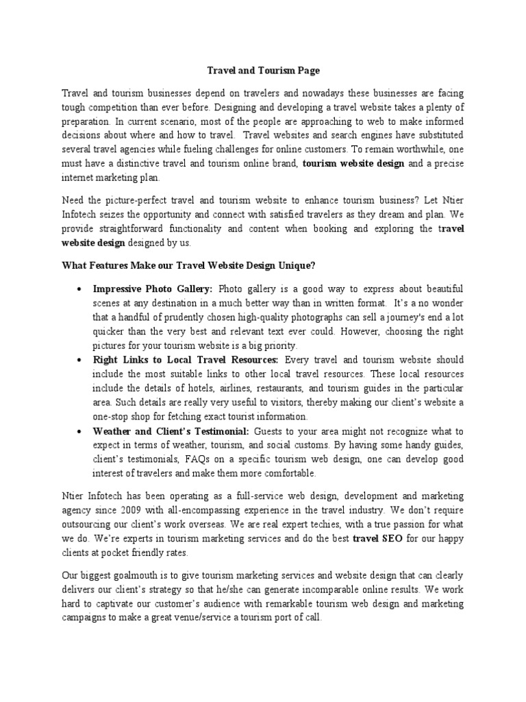 37 Travel and Tourism Page | PDF | Tourism | Websites