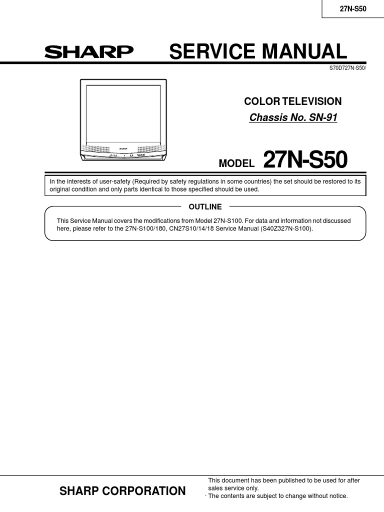 Service Manual: Color Television Chassis No. SN-91 | PDF | Equipment ...