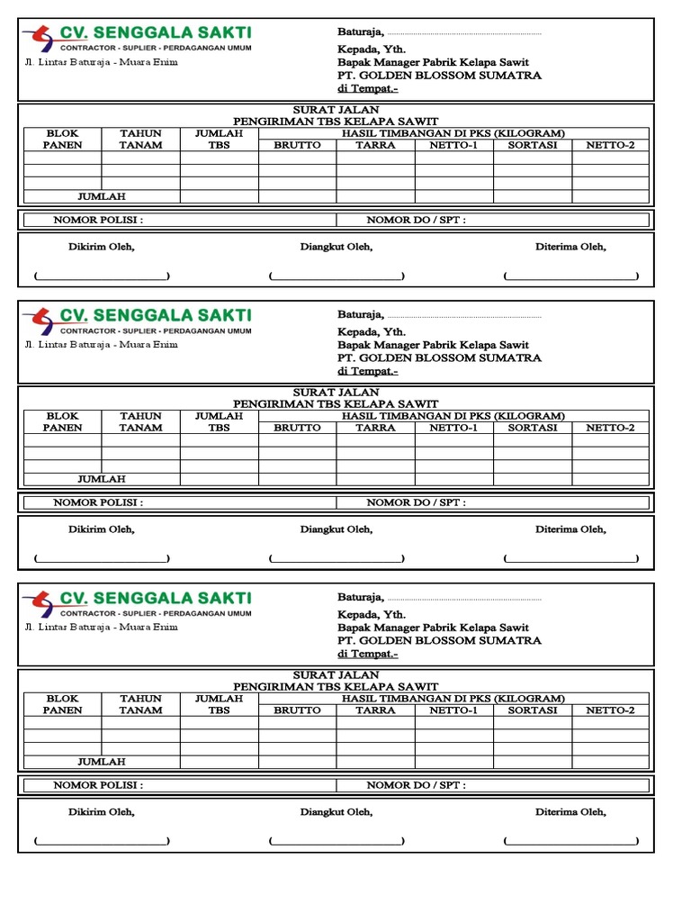 Nota PT Senggala Sakti | PDF