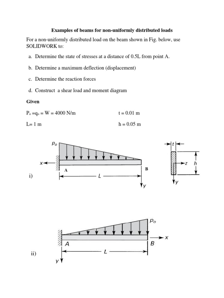 Examples of Beams For Non-Uniformly Distributed Loads | PDF
