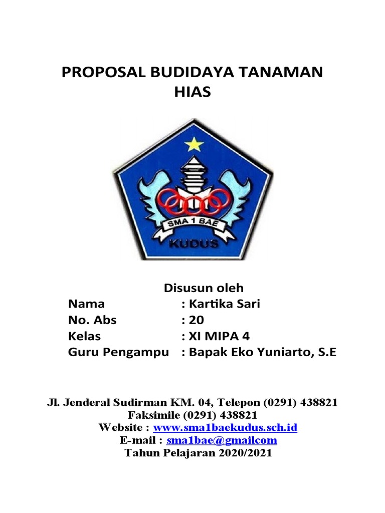 Proposal Budidaya Tanaman Hias Kartika Sari (20) XI MIPA 4 | PDF