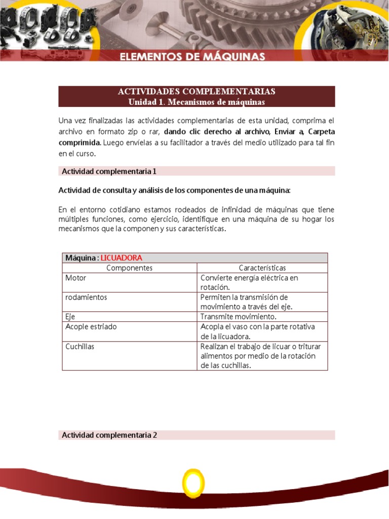 Actividad Complementaria #1 Elementos de Maquinas Sena | PDF | Licuadora | Eje