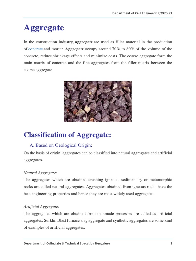 Classification of Aggregate | Download Free PDF | Construction ...