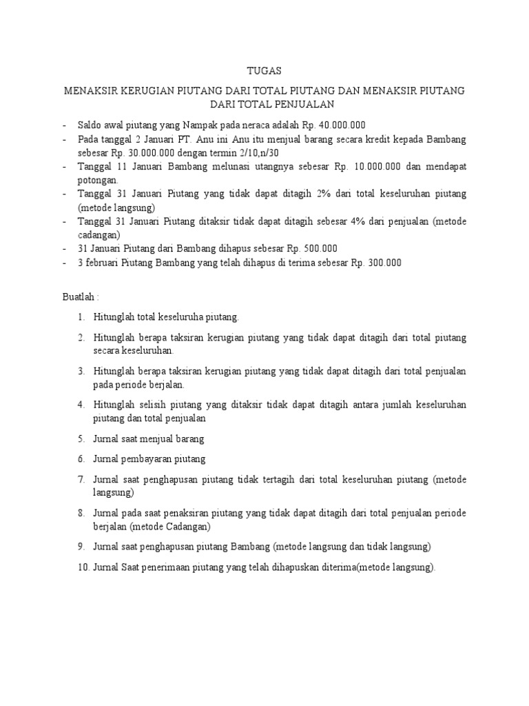 Soal Piutang - WK3 | PDF