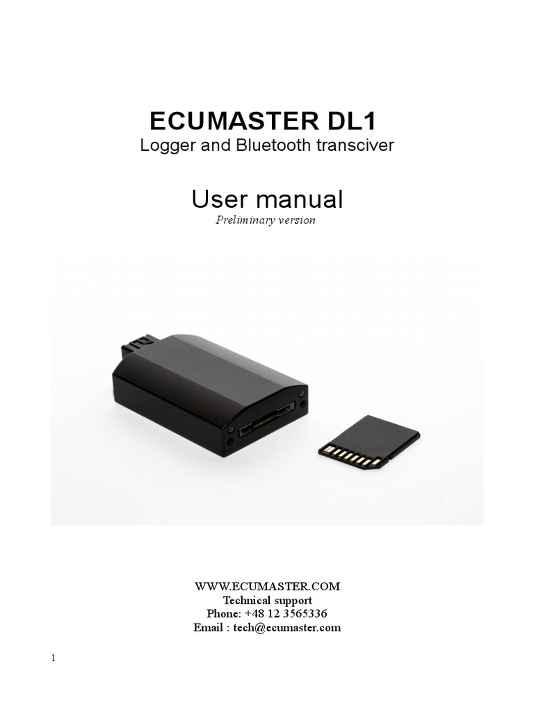 Data Loger DL1 Manual | PDF | Bluetooth | Personal Computers