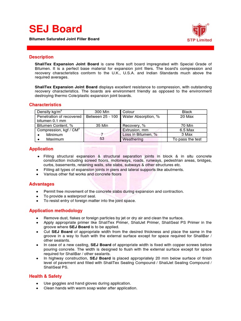 SEJ Board: Description | Download Free PDF | Concrete | Road