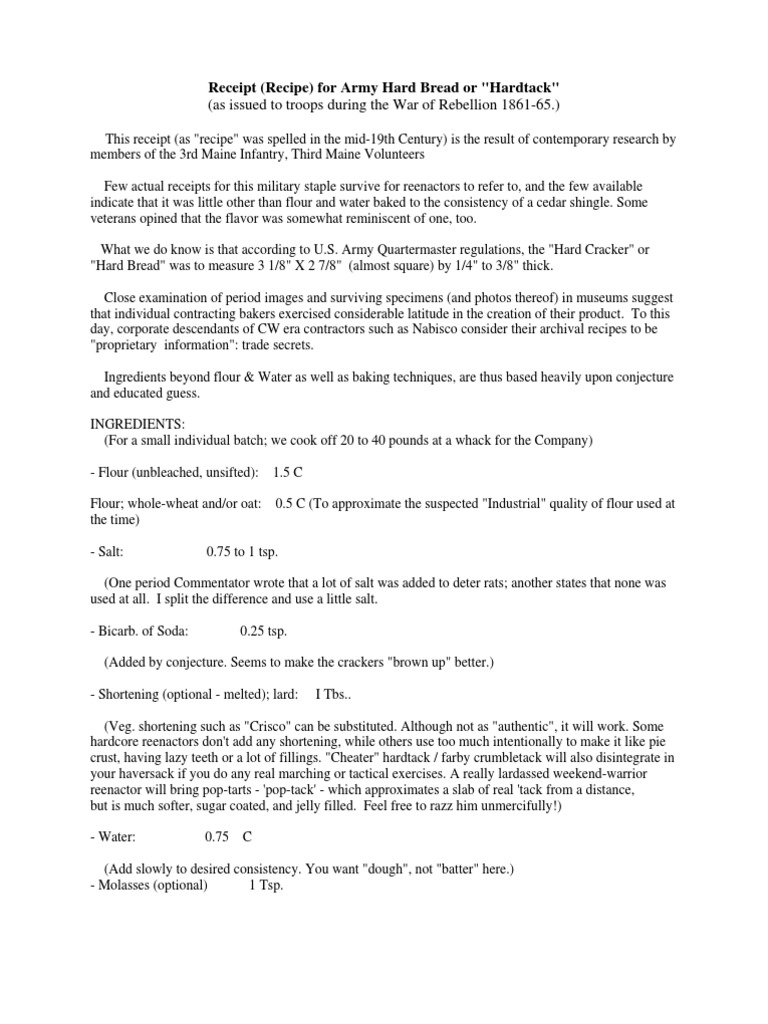 A Recipe for Authentic Civil War Hardtack: The Staple Bread of Union ...