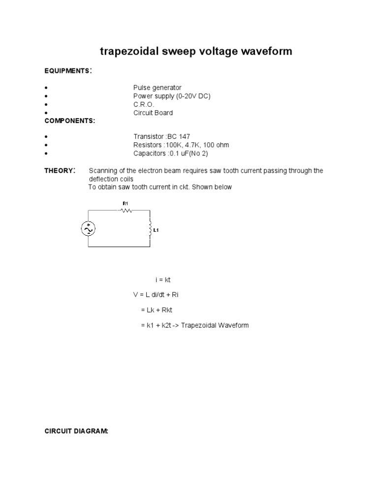 Trapezoidal Waveform Guide | PDF | Inductor | Capacitor