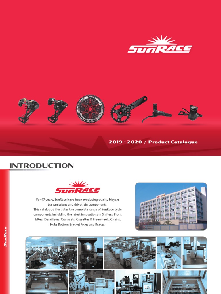 SunRace 2019-2020 Catalogue | PDF | Human Powered Vehicles | Vehicle Parts