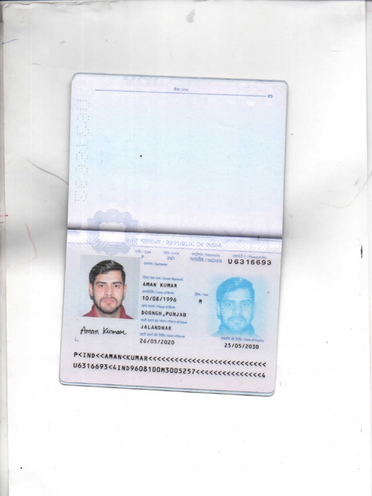 Passport of Aman Kumar | PDF