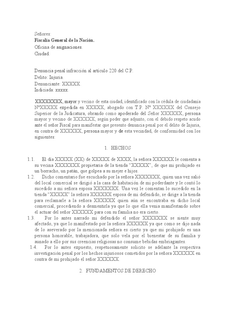 Ejemplo de Querella Con Apoderado | PDF | Justicia | Crimen y violencia