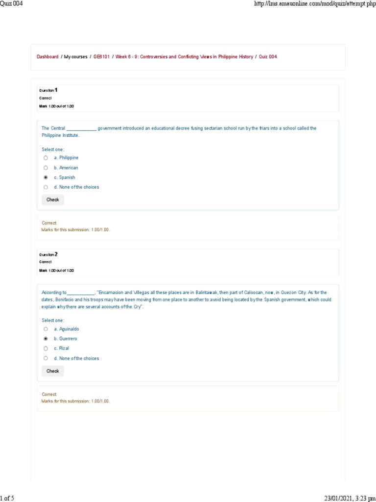 Quiz 4 Readings in Philippine History | PDF | Metro Manila | Wars Of ...