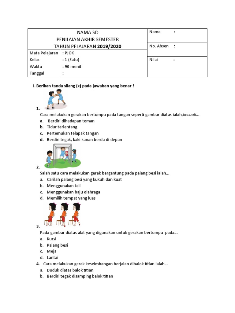 Soal Pas Kelas 1 | PDF