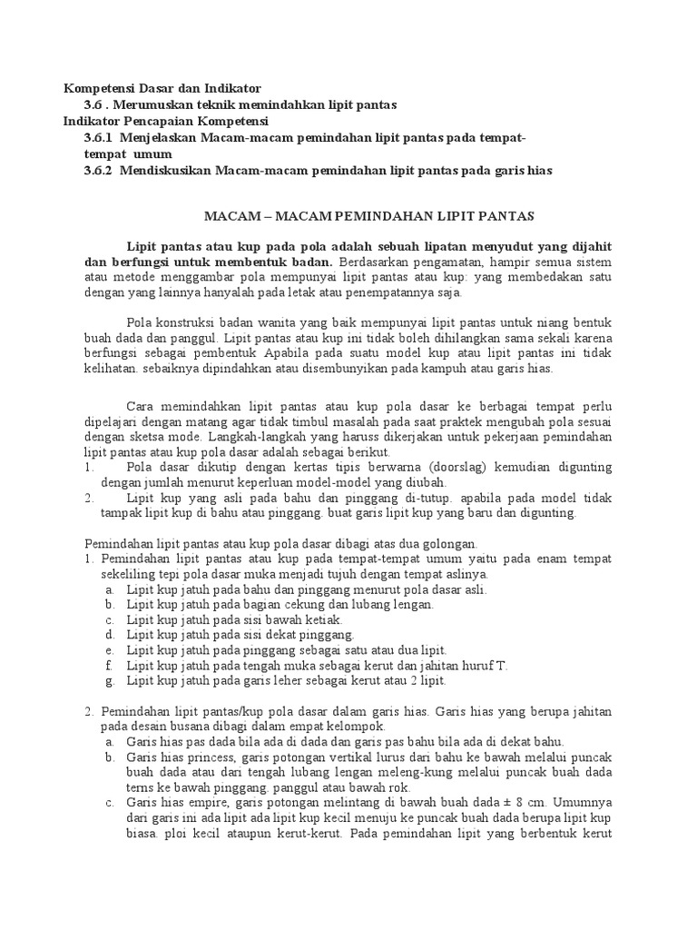 Teknik Pemindahan Lipit Pantas | PDF | Griya & Taman | Gaya Hidup
