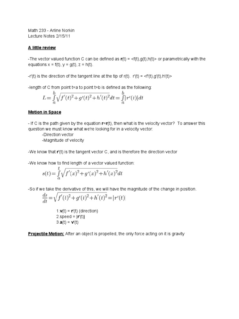 Math233LectureNotes2 15 | PDF | Euclidean Vector | Function (Mathematics)