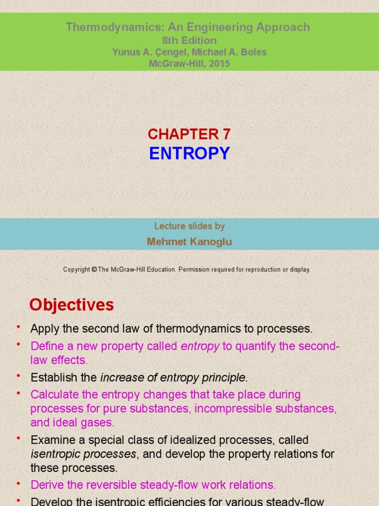 Entropy: Thermodynamics: An Engineering Approach | PDF | Entropy | Heat