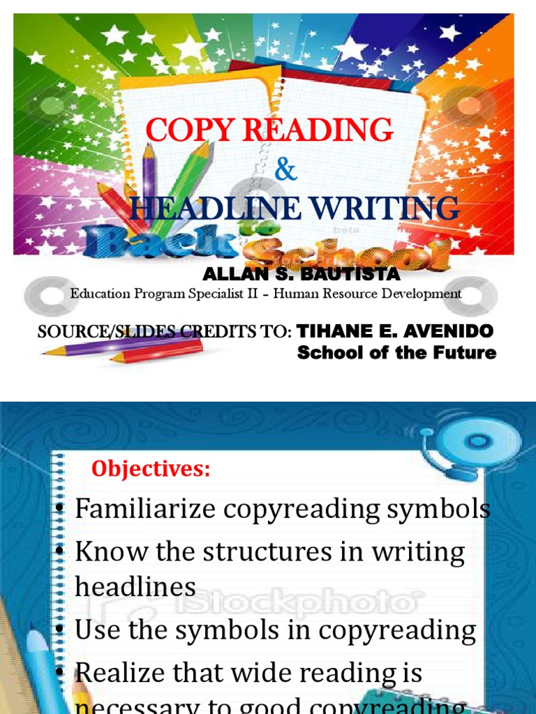 Copyreading and Headline Writing Guide | PDF | Verb | Linguistics